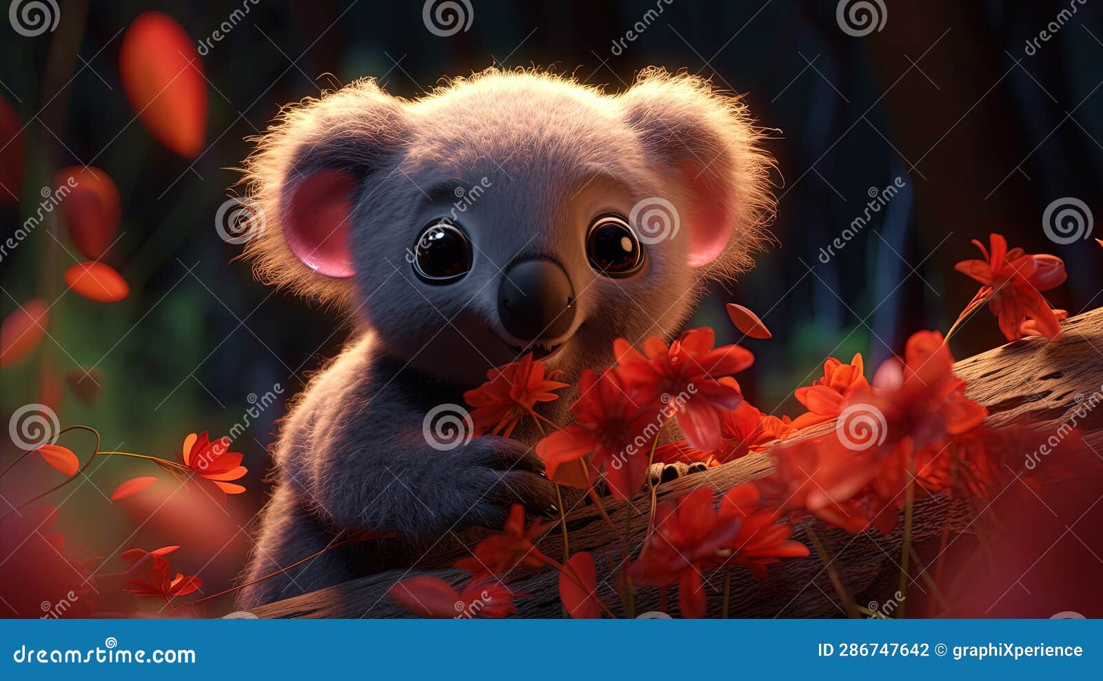 Cute Koala Anime Wallpaper stock illustration. Illustration of ...