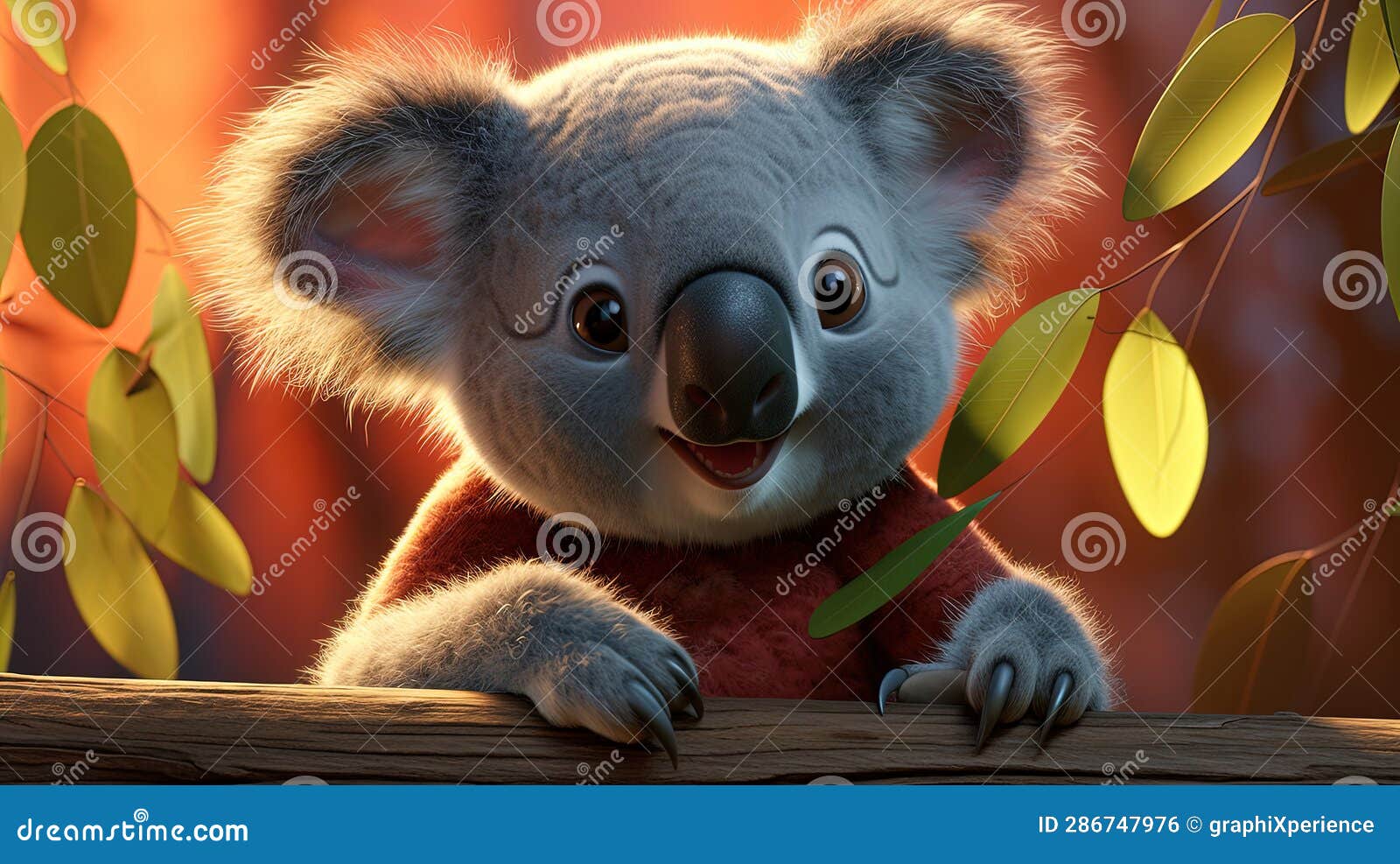 Cute Koala Anime Wallpaper stock illustration. Illustration of styled ...