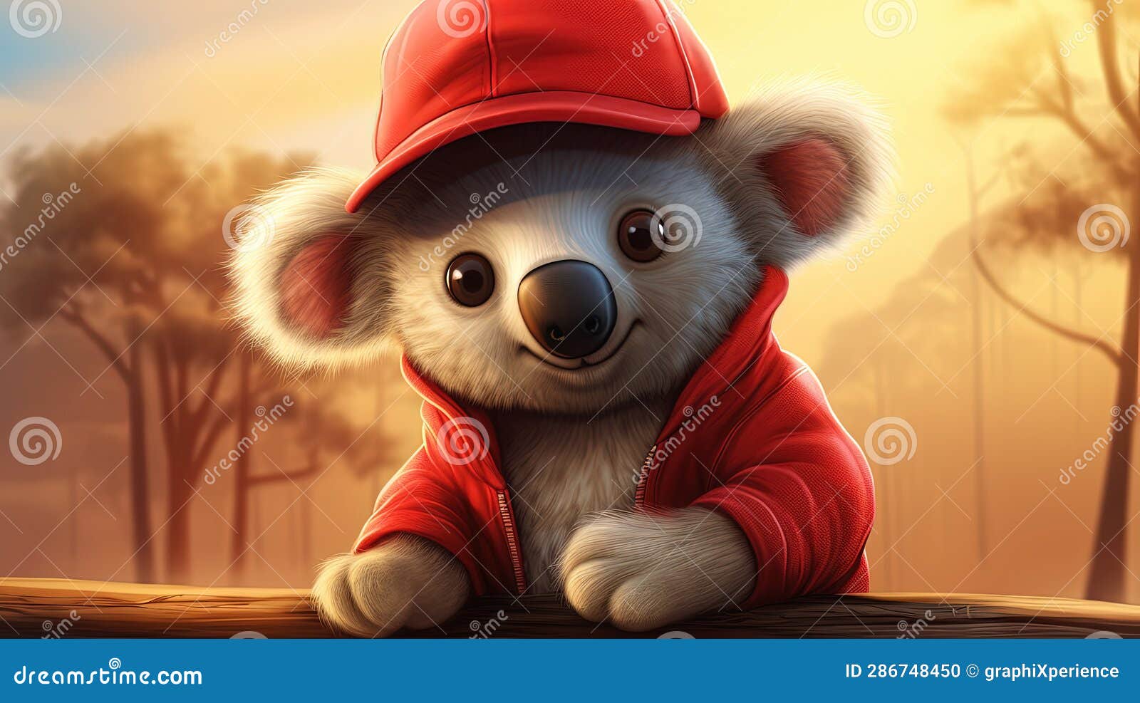 Cute Koala Anime Wallpaper stock illustration. Illustration of ...