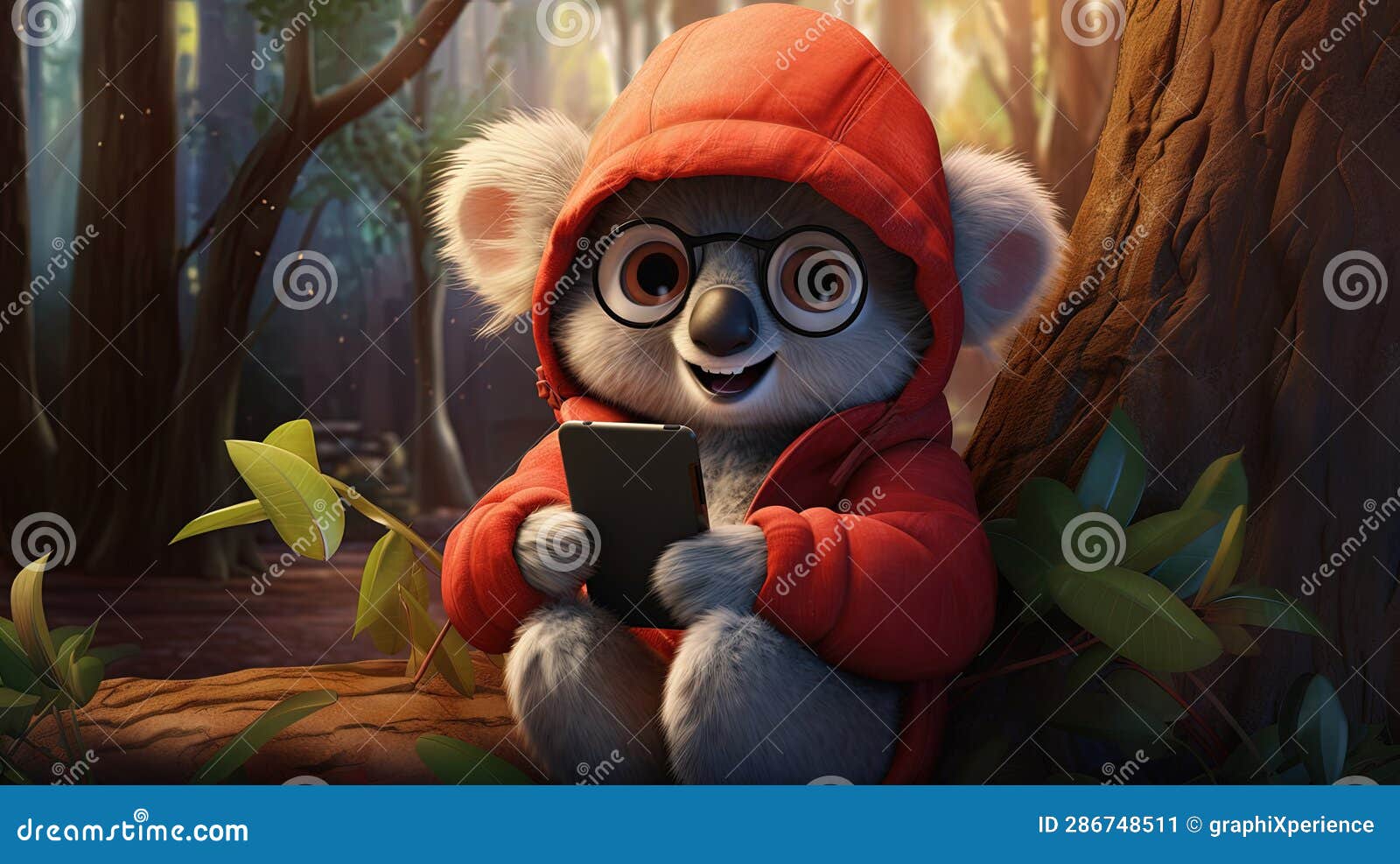 Cute Koala Anime Wallpaper stock illustration. Illustration of loves ...