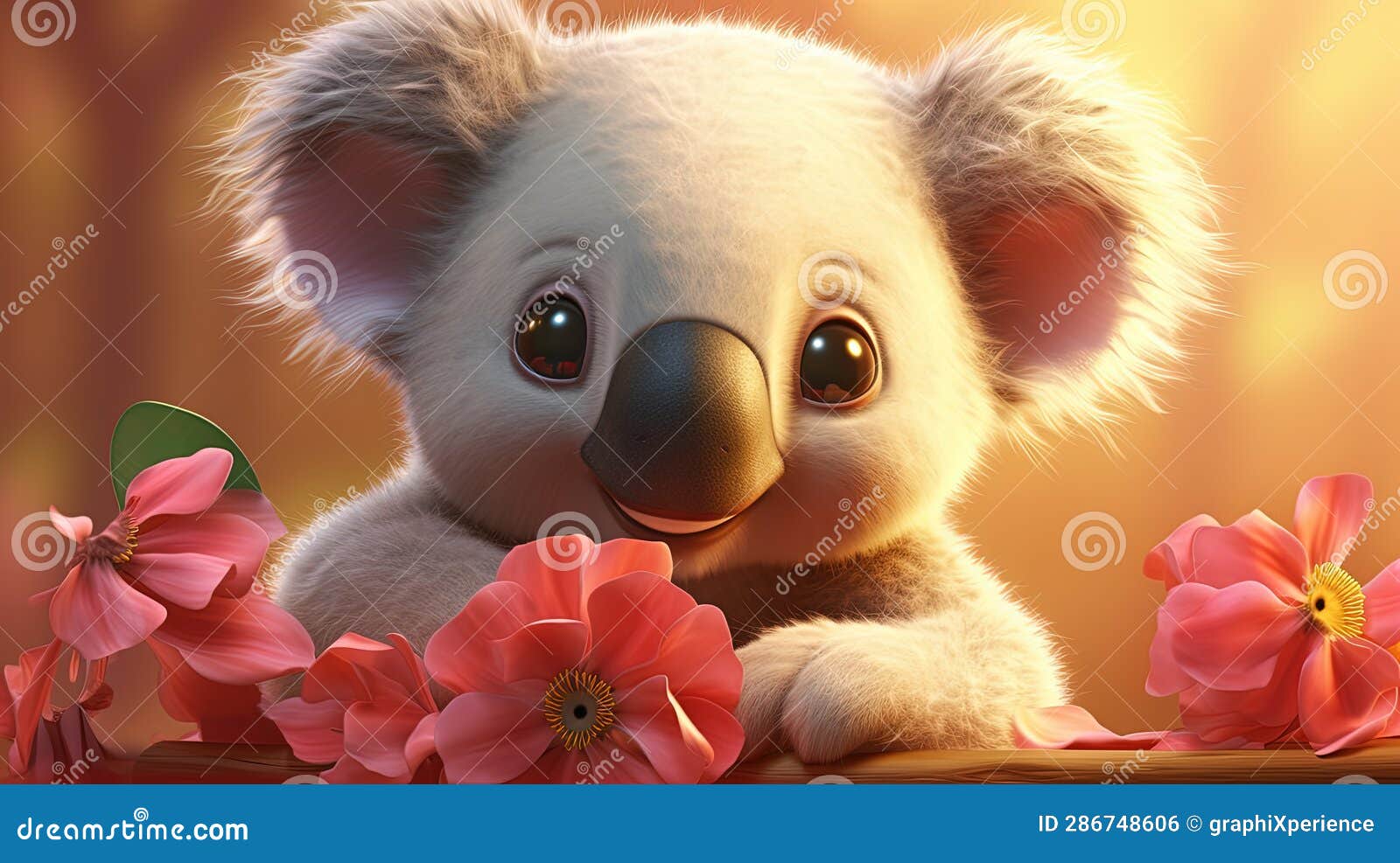 Cute Koala Anime Wallpaper stock illustration. Illustration of cute ...