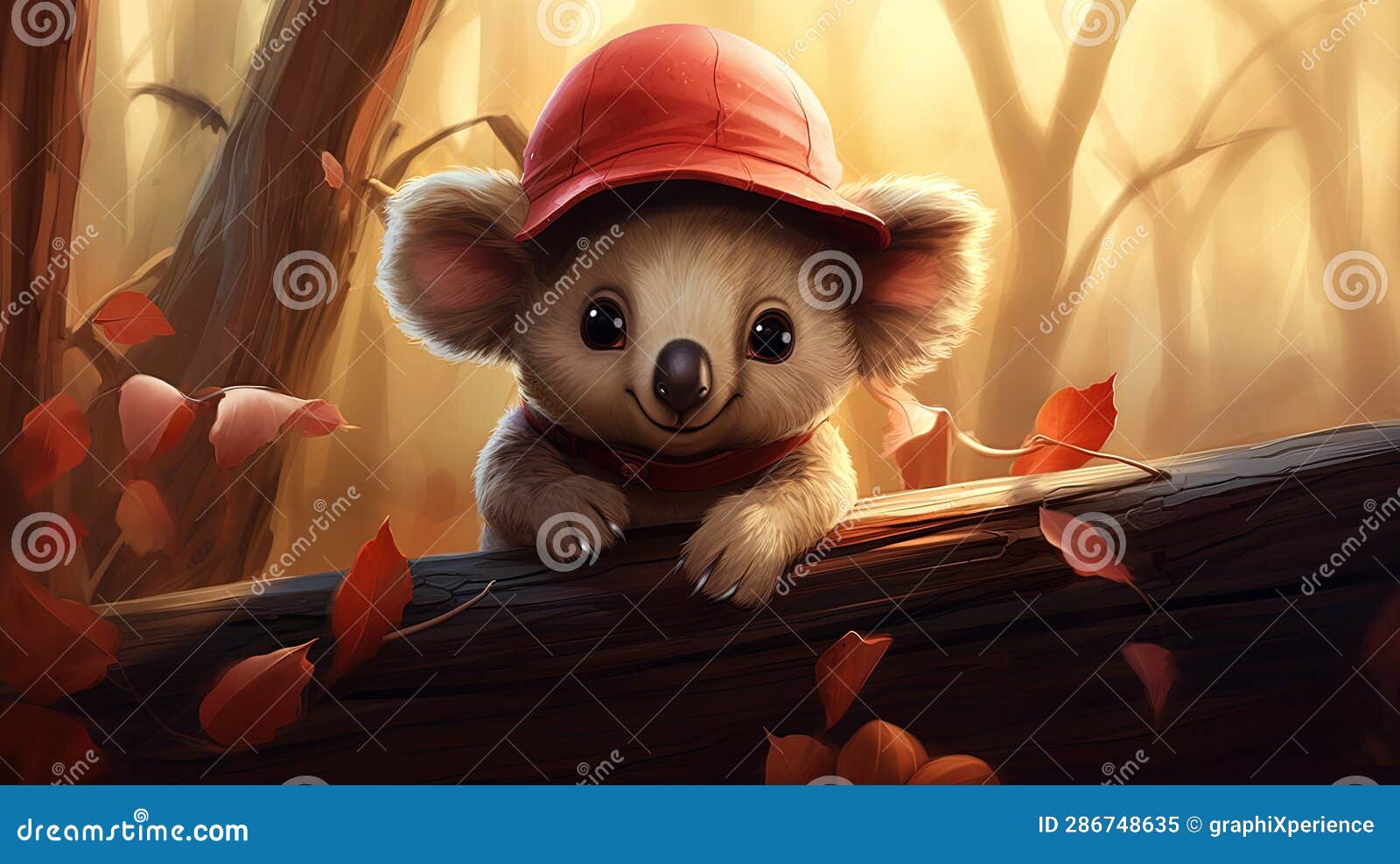 Cute Koala Anime Wallpaper stock illustration. Illustration of adorable ...