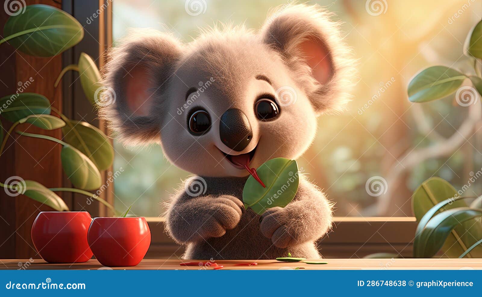 Cute Koala Anime Wallpaper stock illustration. Illustration of digital ...