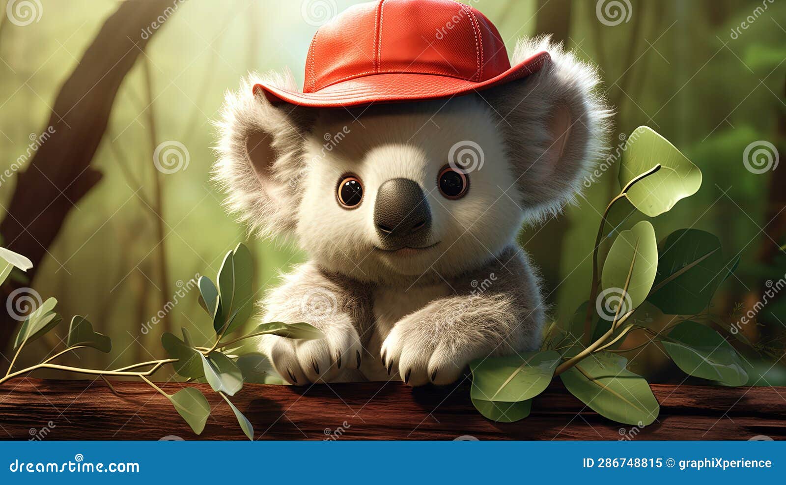 Cute Koala Anime Wallpaper stock illustration. Illustration of ...