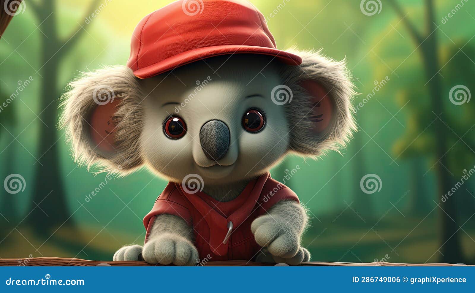 Cute Koala Anime Wallpaper stock illustration. Illustration of digital ...