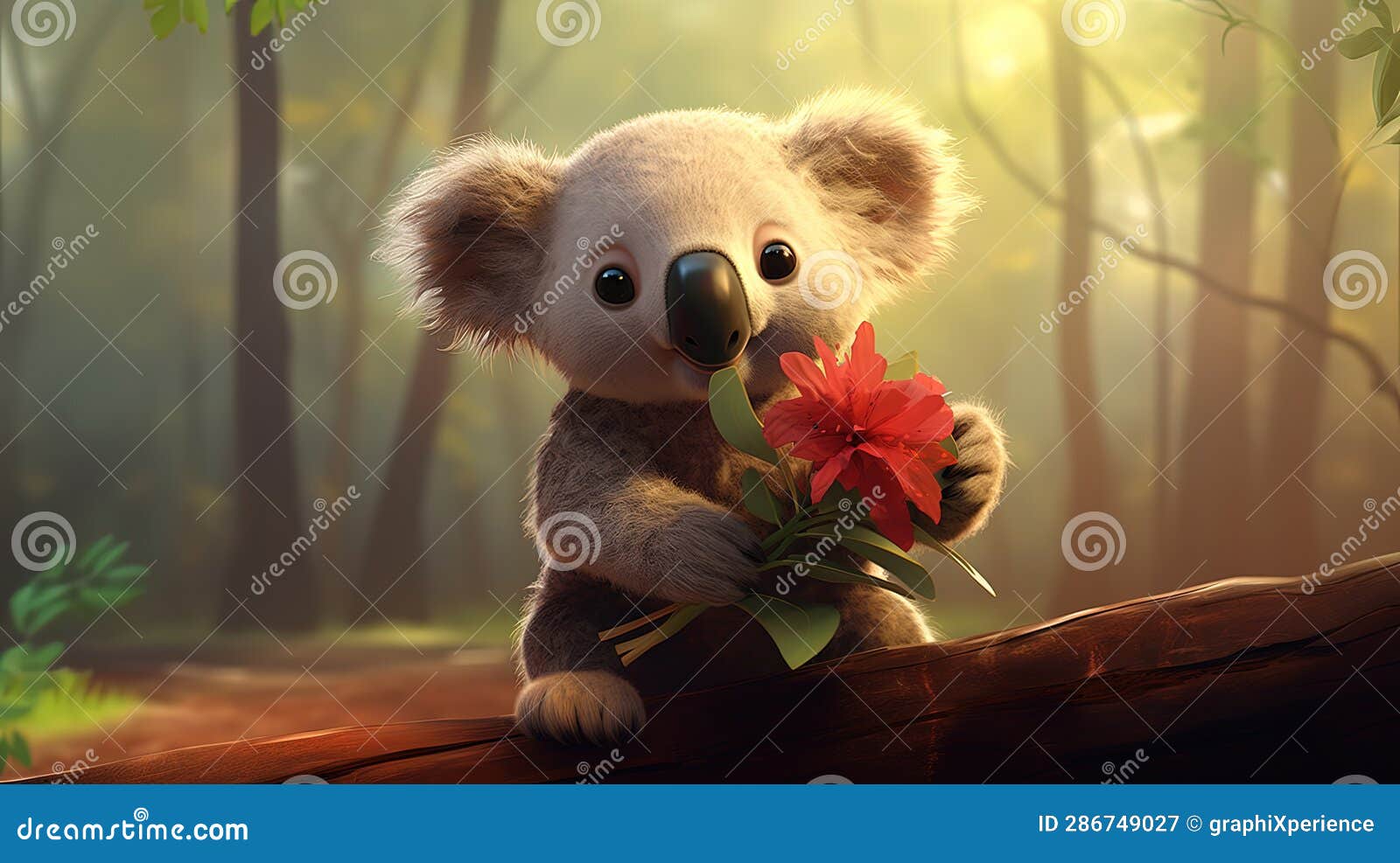 Cute Koala Anime Wallpaper stock illustration. Illustration of adorable ...