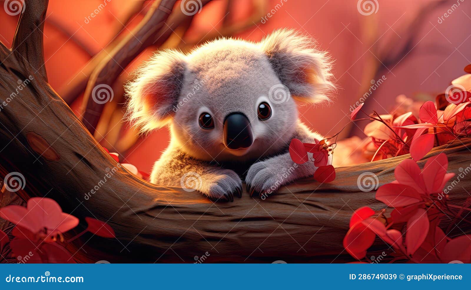 Cute Koala Anime Wallpaper stock illustration. Illustration of digital ...
