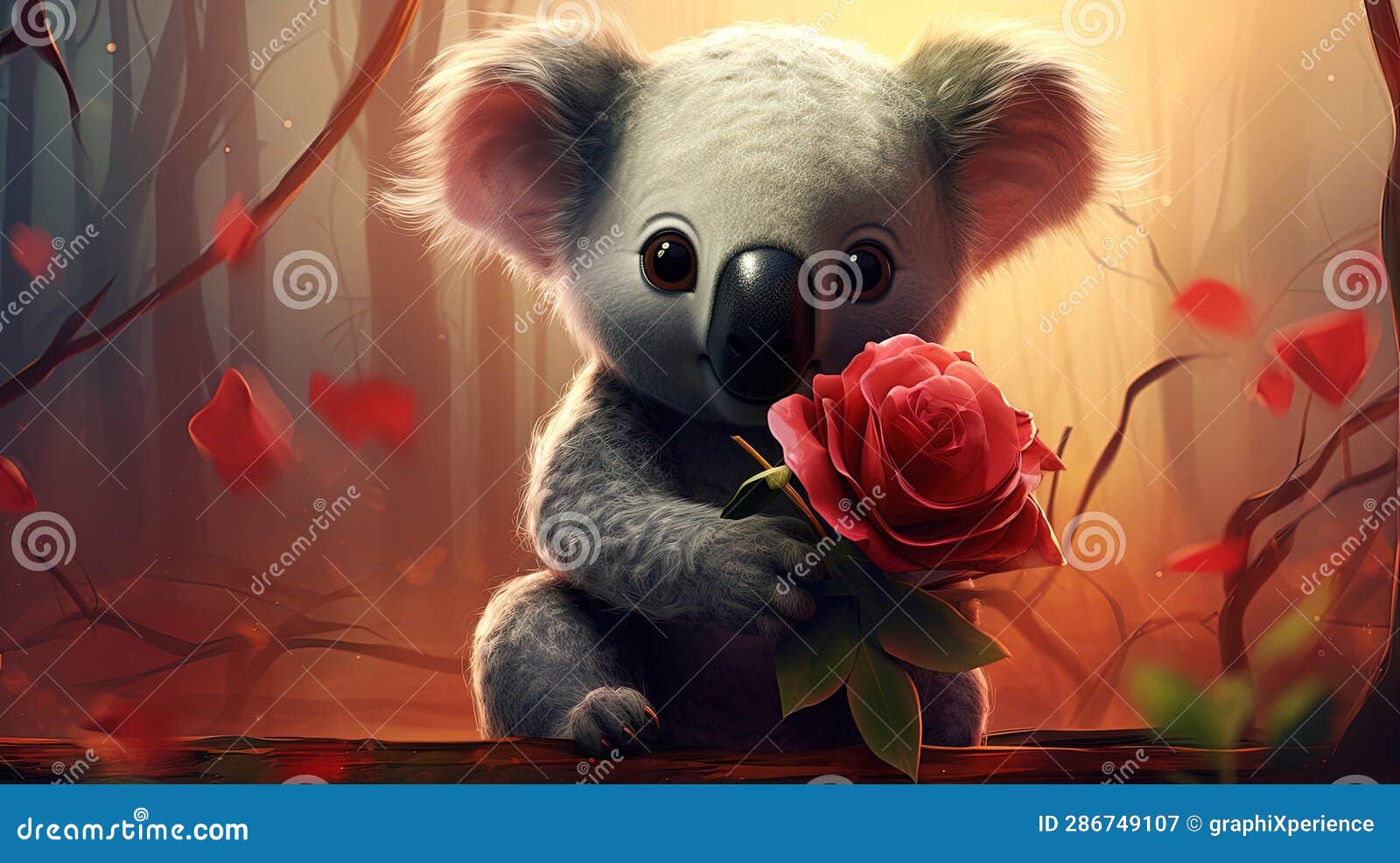 Cute Koala Anime Wallpaper stock illustration. Illustration of ...