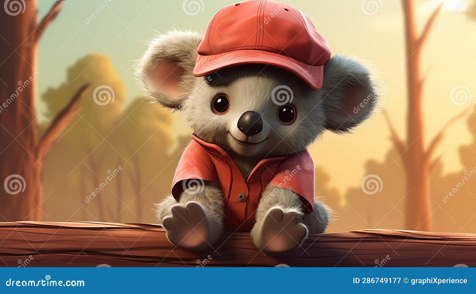 Cute Koala Anime Wallpaper stock illustration. Illustration of ...