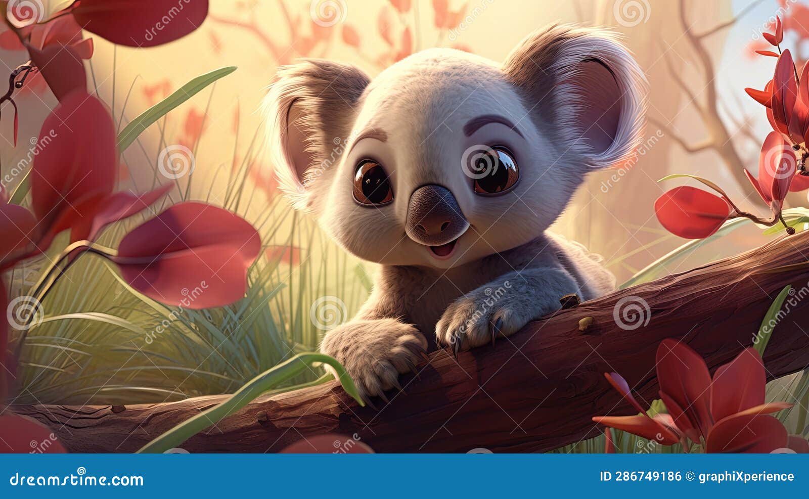 Cute Koala Anime Wallpaper stock illustration. Illustration of android ...