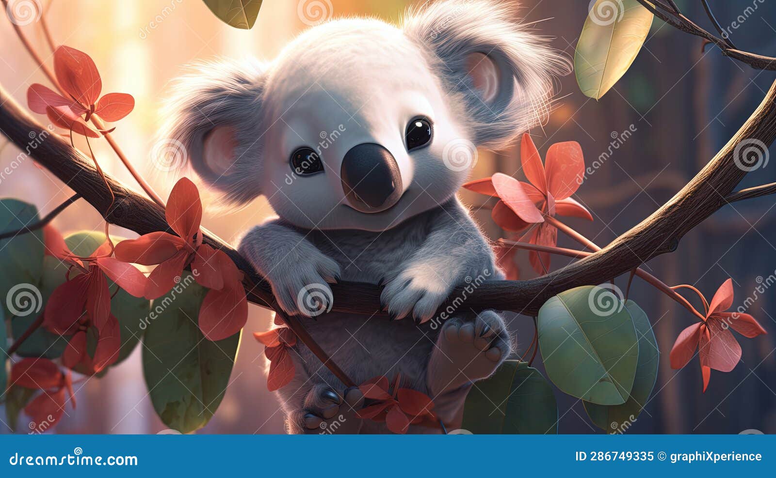 Cute Koala Anime Wallpaper stock illustration. Illustration of cute ...