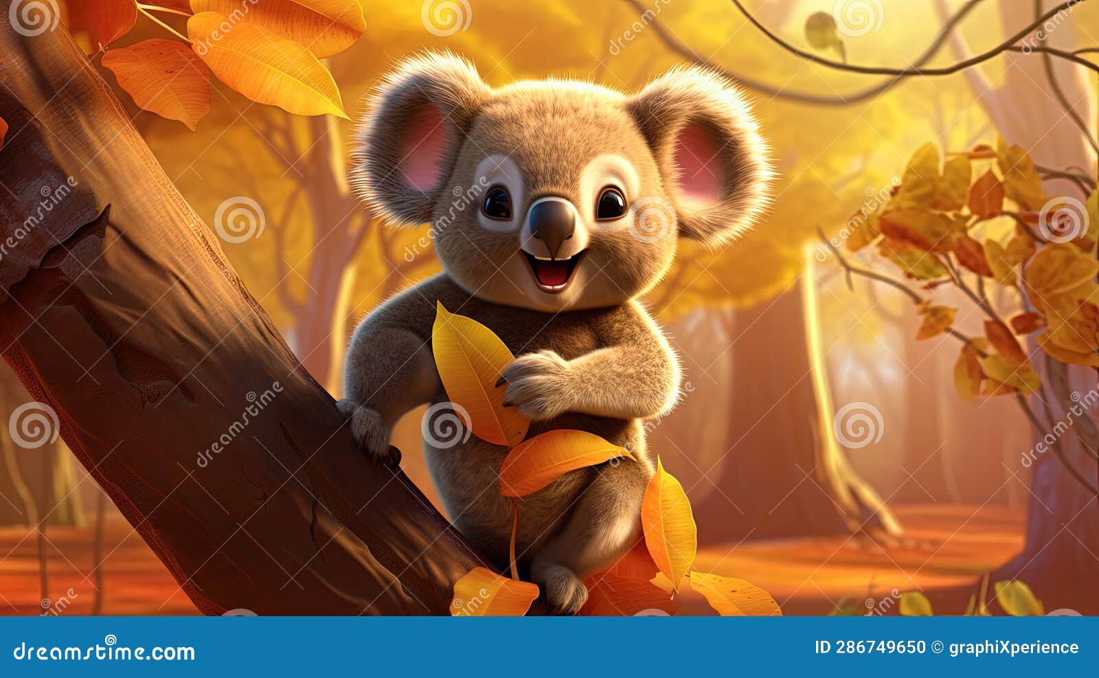 Cute Koala Anime Wallpaper stock illustration. Illustration of love ...