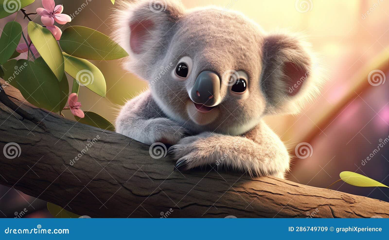 Cute Koala Anime Wallpaper stock illustration. Illustration of cute ...