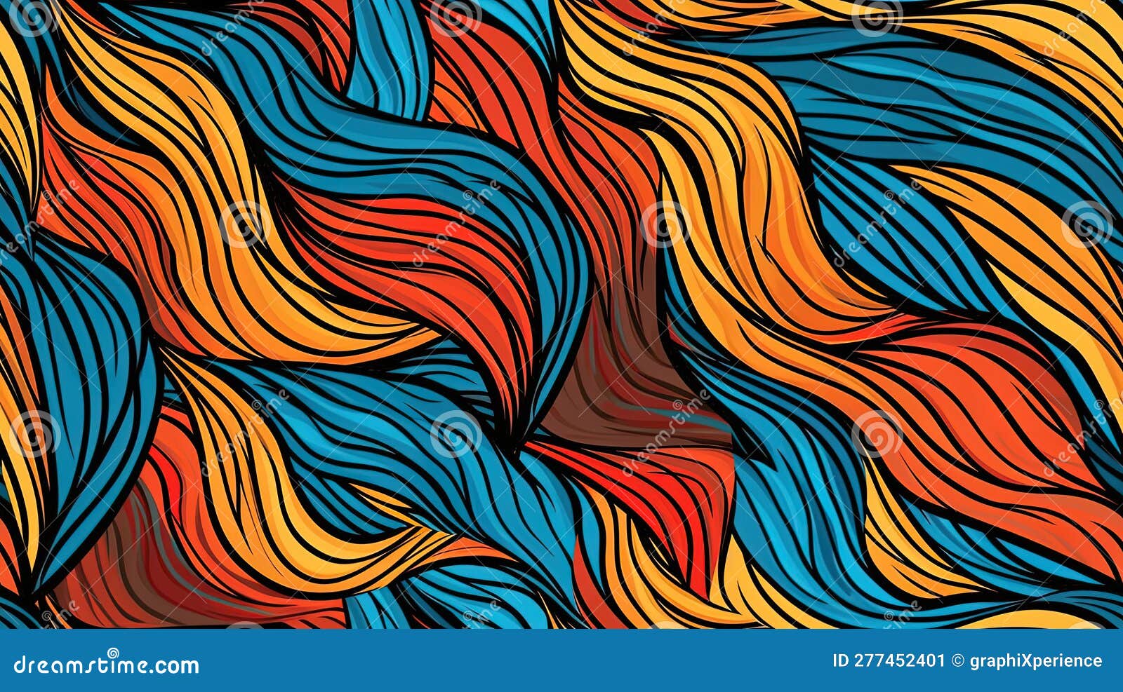 Living Color Fabric Pattern Design Stock Illustration - Illustration of ...