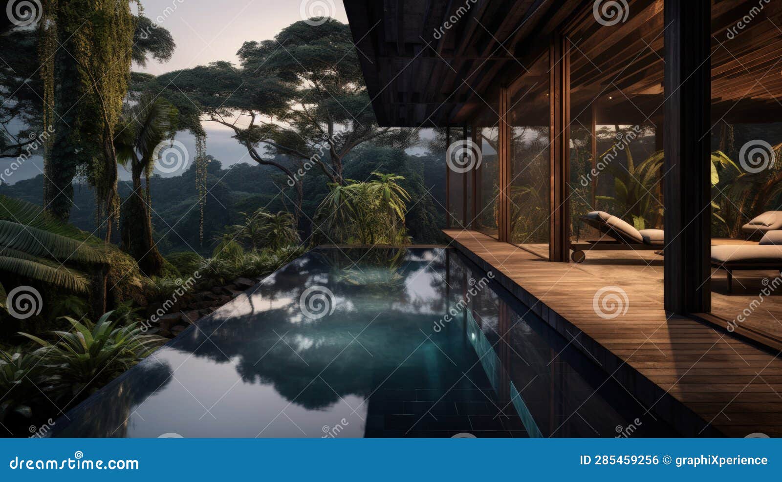 Bali Jungle Pool Cottage stock illustration. Illustration of ...