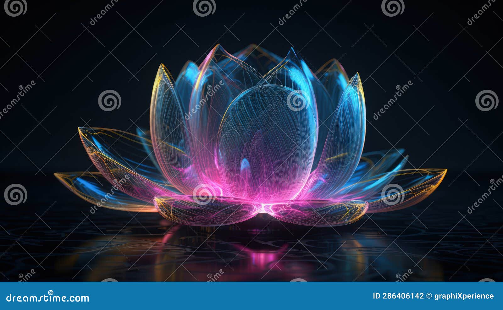 Lotus Creative Floristic Artwork Stock Illustration - Illustration of ...