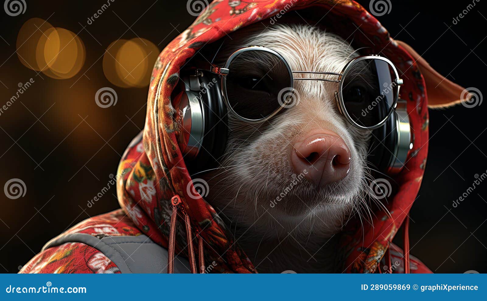 Swine Hip-Hop Star stock illustration. Illustration of animal - 289059869