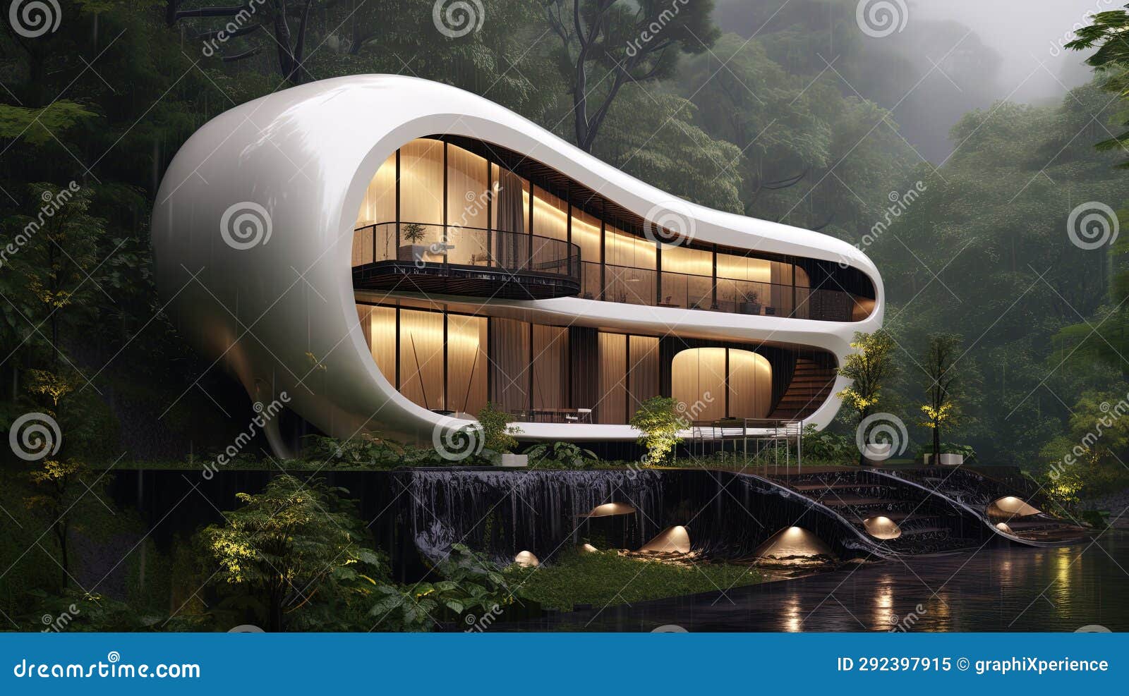 Ethereal Raindrop Haven stock illustration. Illustration of ...