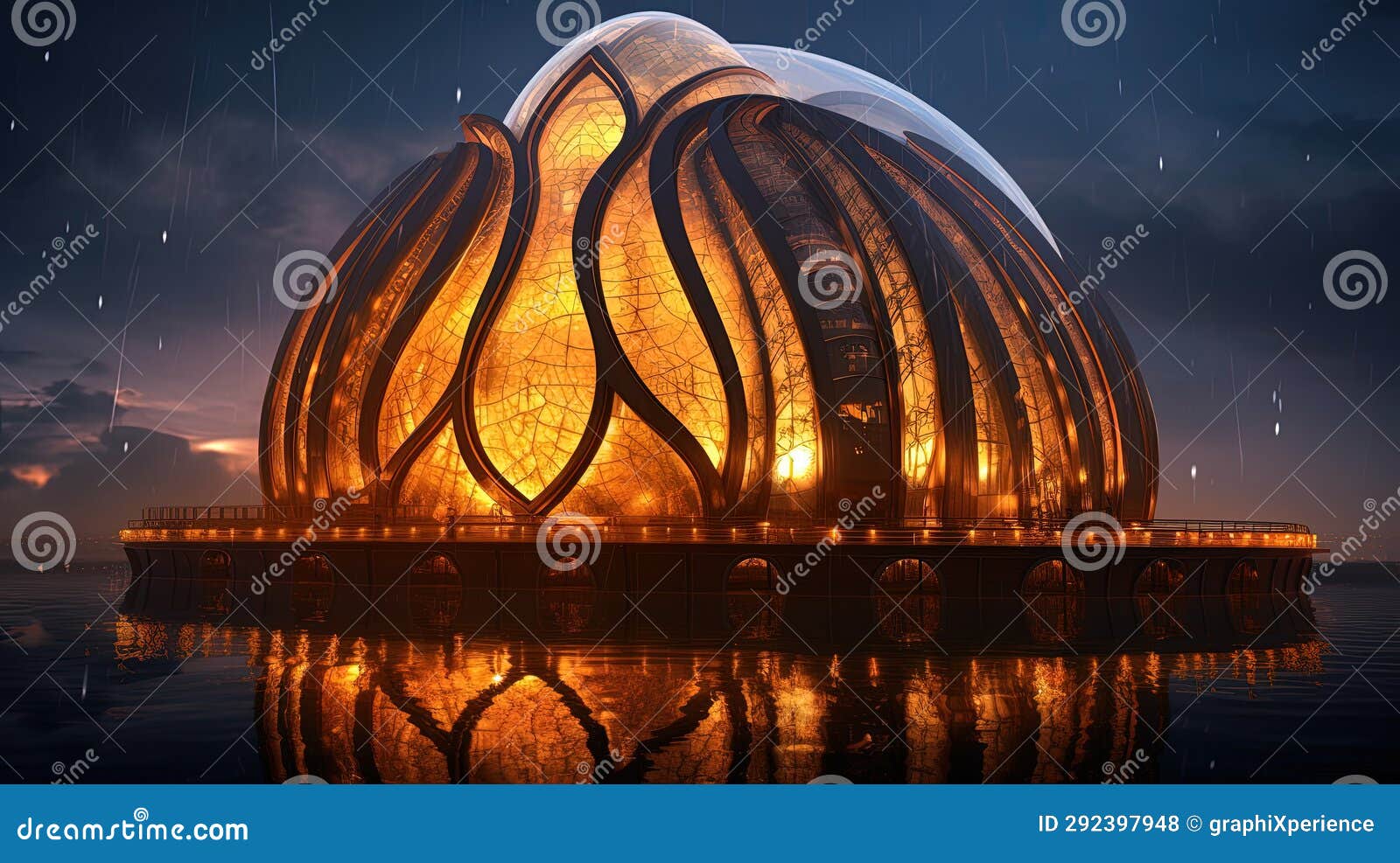 Ethereal Raindrop Haven stock illustration. Illustration of urban ...