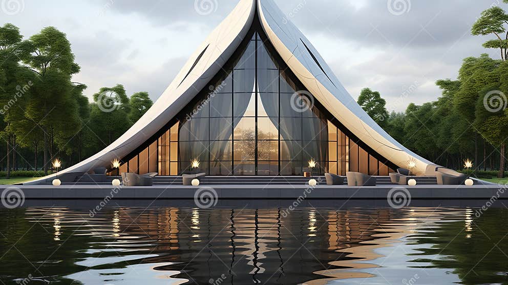 Ethereal Raindrop Haven stock illustration. Illustration of building ...