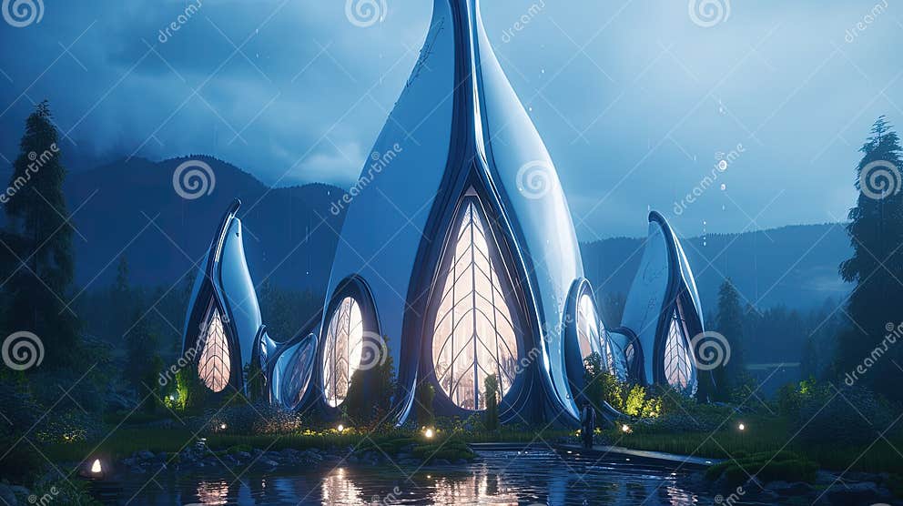 Ethereal Raindrop Haven stock illustration. Illustration of ...