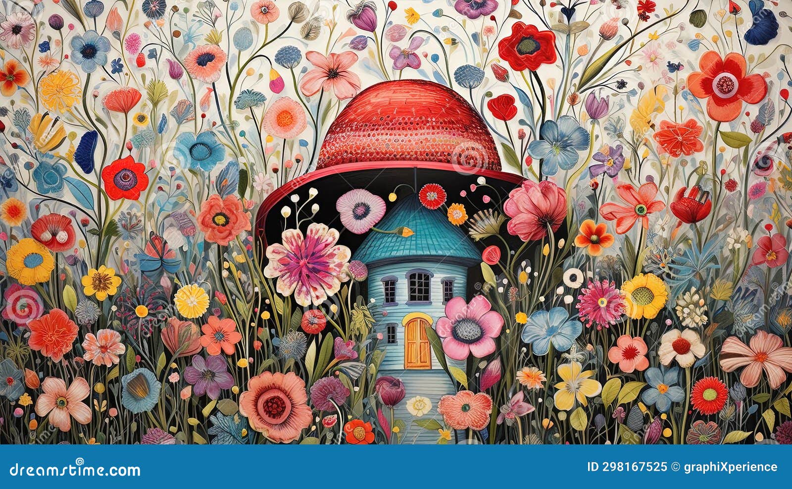 Enchanted Hat Cottage stock illustration. Illustration of captivating ...