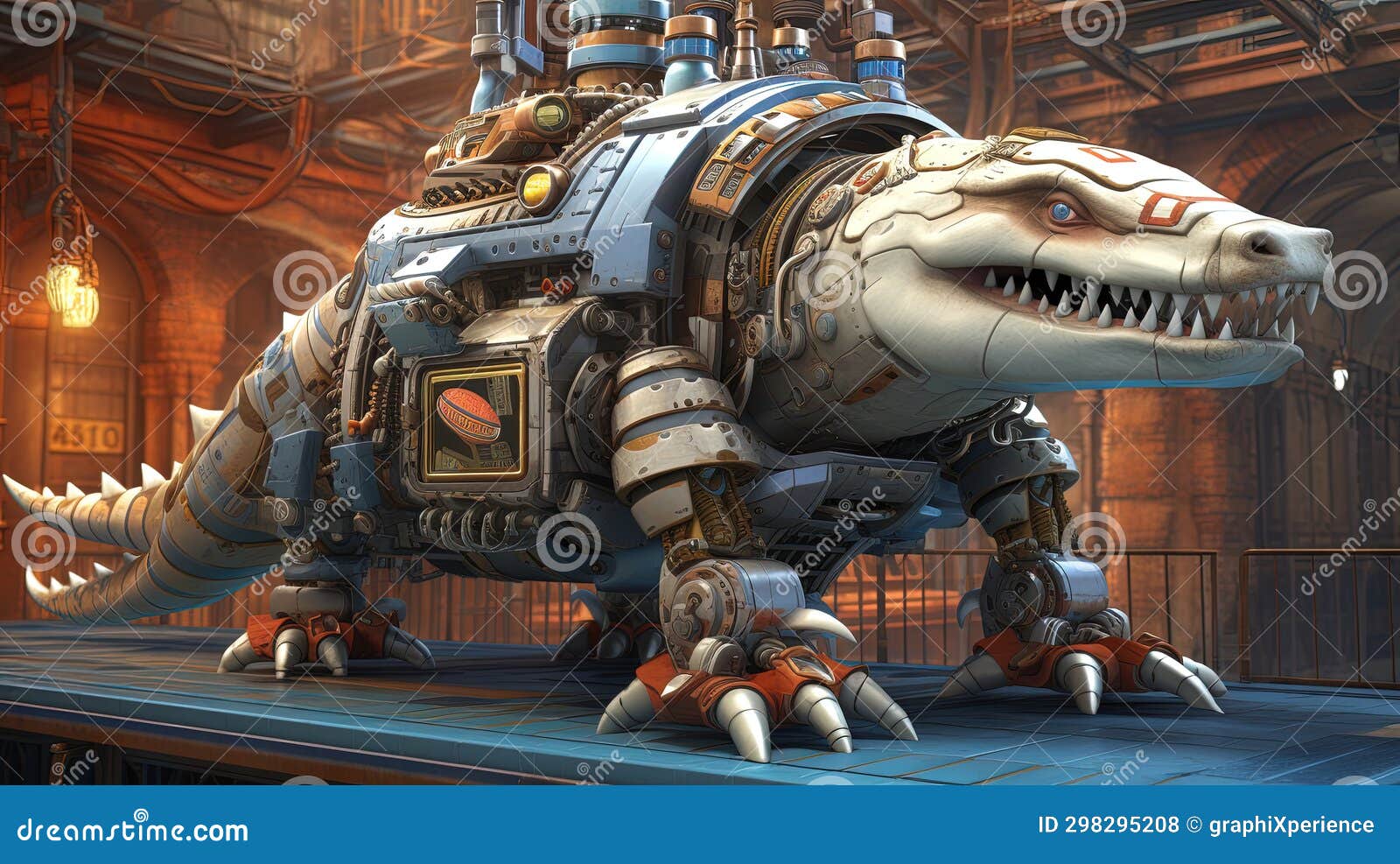 Clockwork Beast of the Steampunk Zoo Stock Illustration - Illustration ...