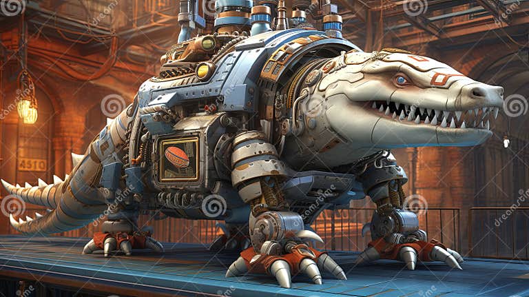 Clockwork Beast of the Steampunk Zoo Stock Illustration - Illustration ...