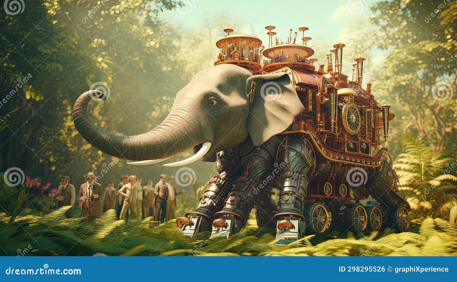 Clockwork Beast of the Steampunk Zoo Stock Illustration - Illustration ...