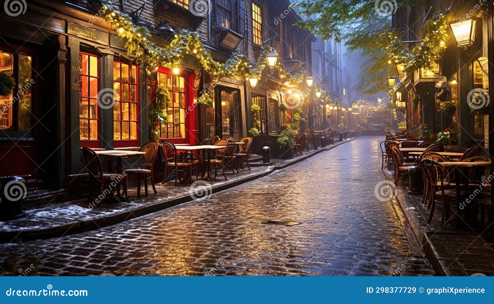 Enchanting London Christmas at 1850 Stock Illustration - Illustration ...