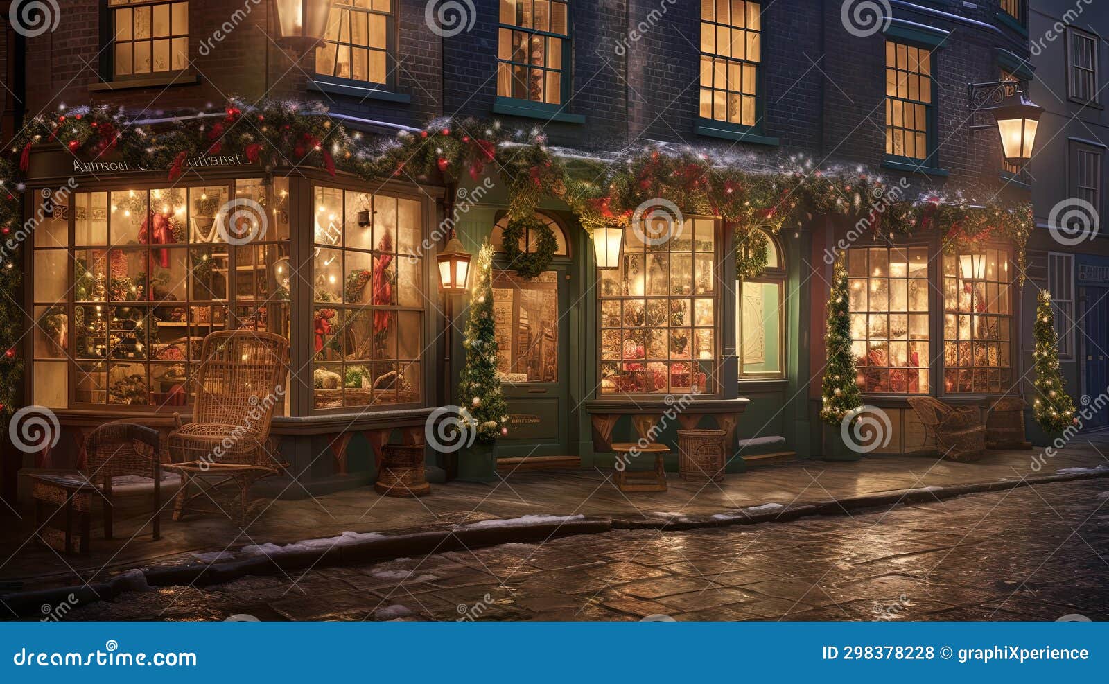 Enchanting London Christmas at 1850 Stock Illustration - Illustration ...