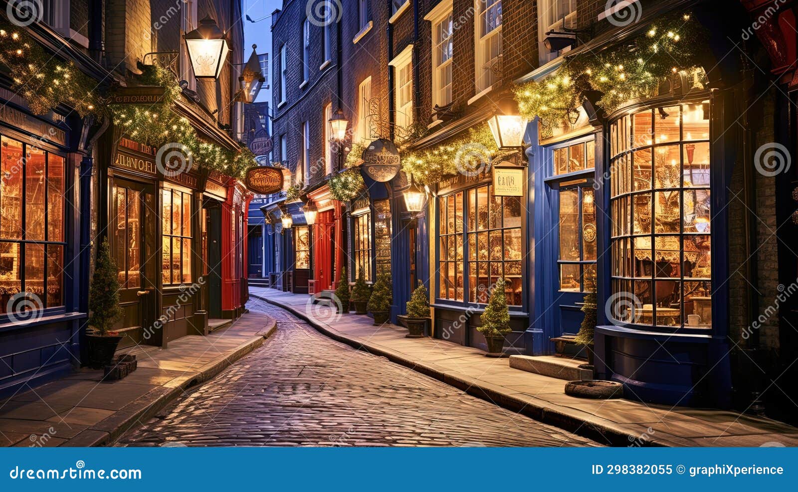 Enchanting London Christmas at 1850 Stock Illustration - Illustration ...
