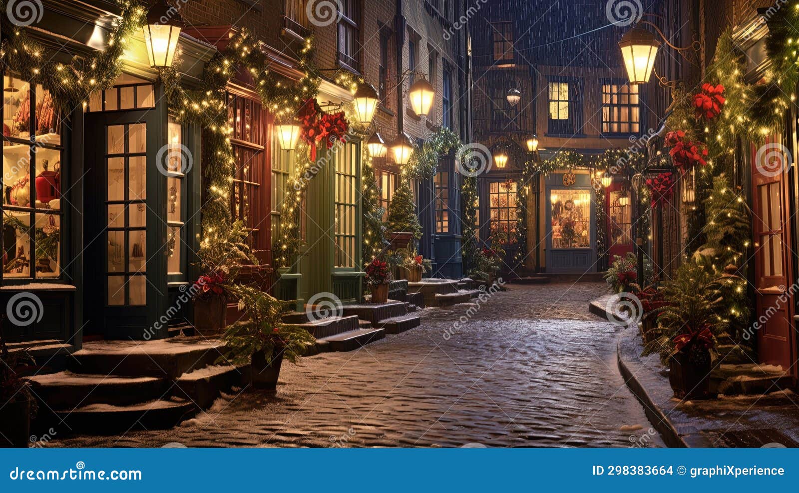 Enchanting London Christmas at 1850 Stock Illustration - Illustration ...