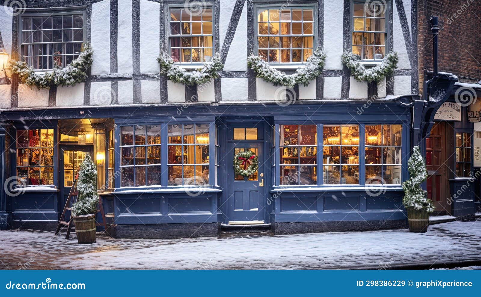 Enchanting London Christmas at 1850 Stock Illustration - Illustration ...