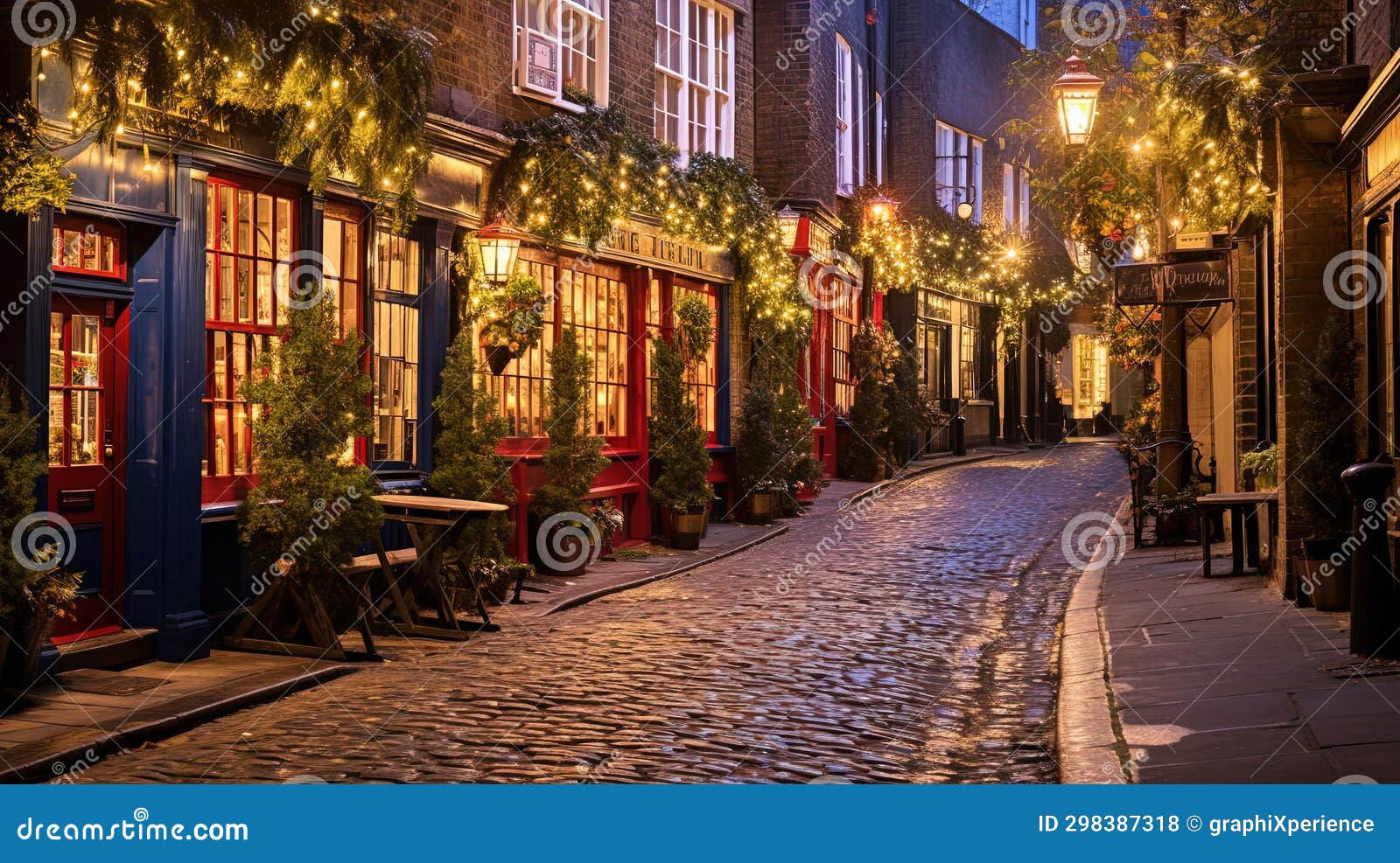 Enchanting London Christmas at 1850 Stock Illustration - Illustration ...