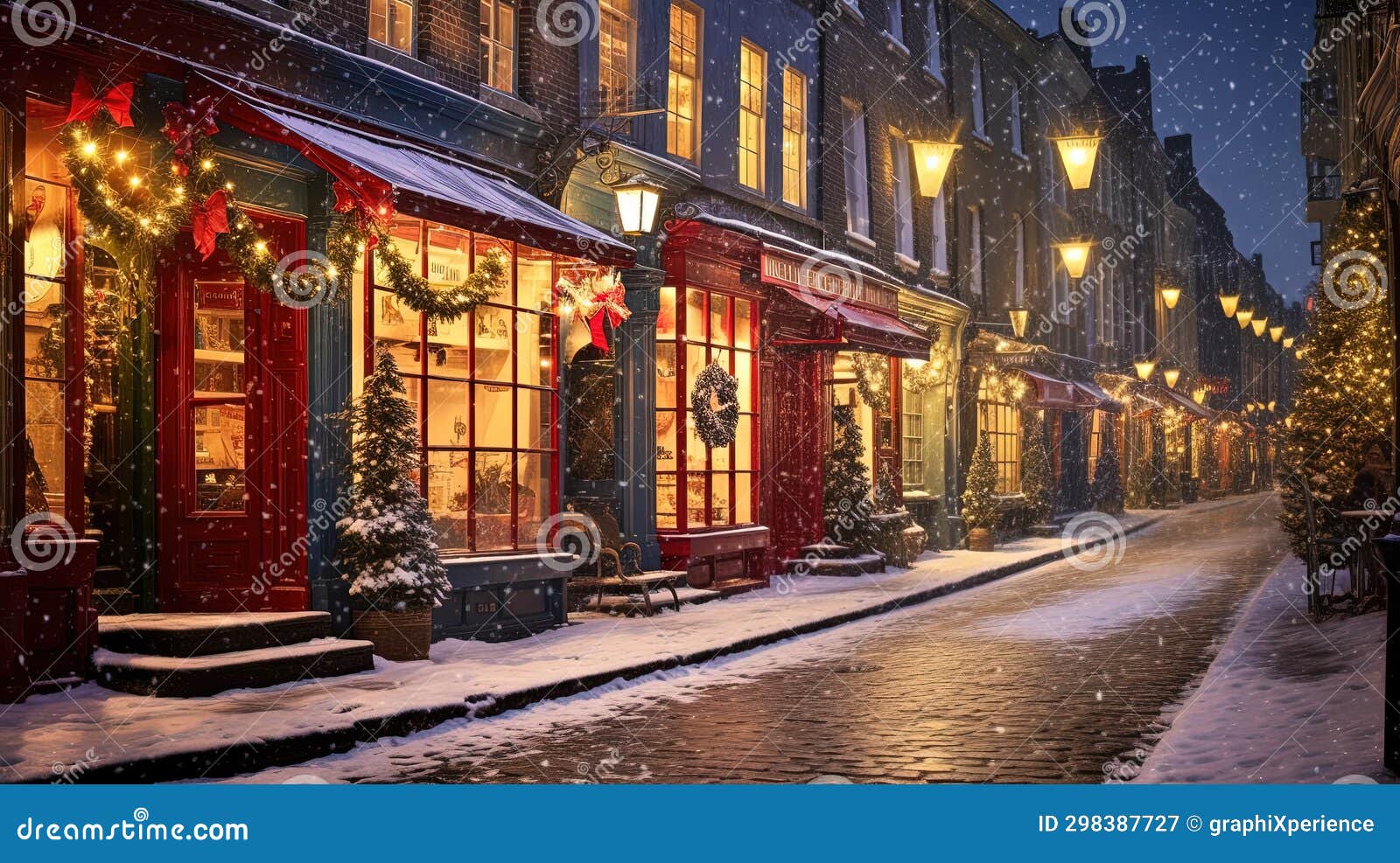 Enchanting London Christmas at 1850 Stock Illustration - Illustration ...