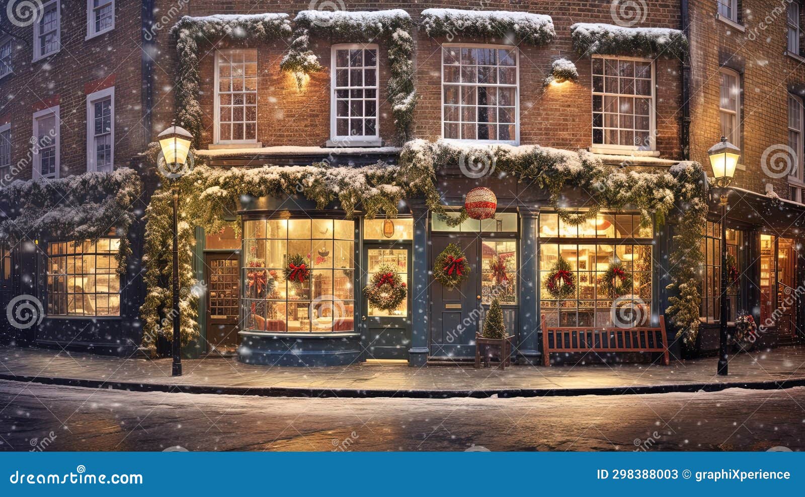 Enchanting London Christmas at 1850 Stock Illustration - Illustration ...