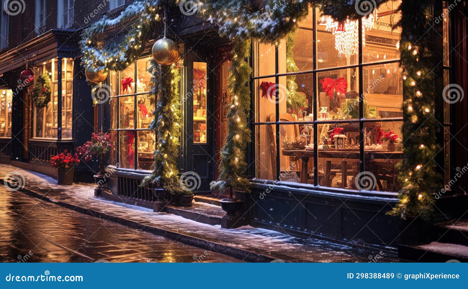 Enchanting London Christmas at 1850 Stock Illustration - Illustration ...