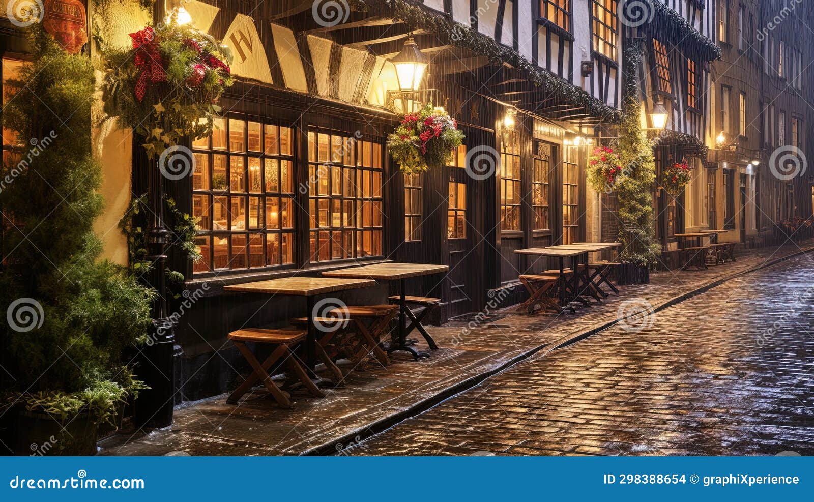 Enchanting London Christmas at 1850 Stock Illustration - Illustration ...