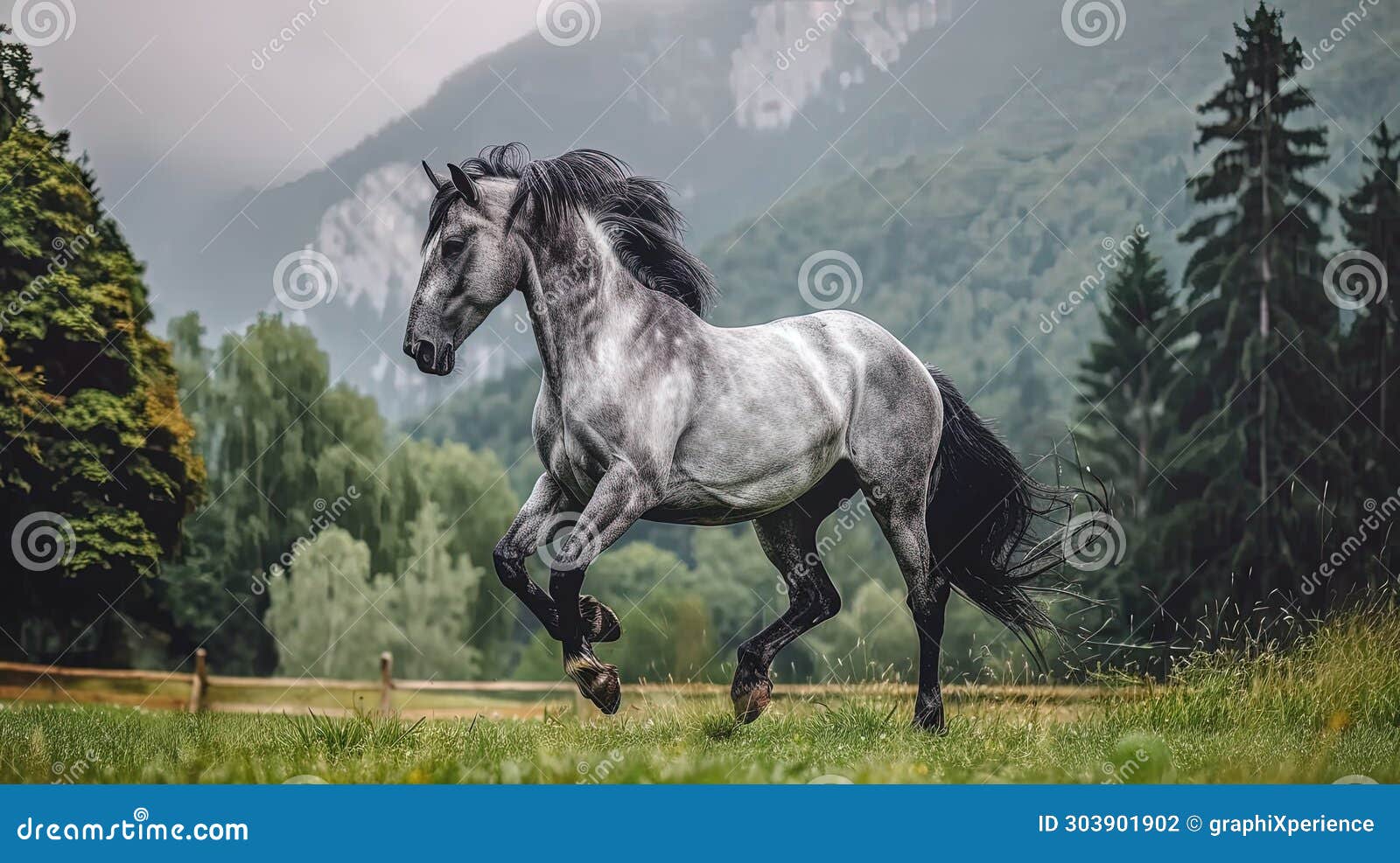 Powerful Majestic Stallion stock illustration. Illustration of mammal ...
