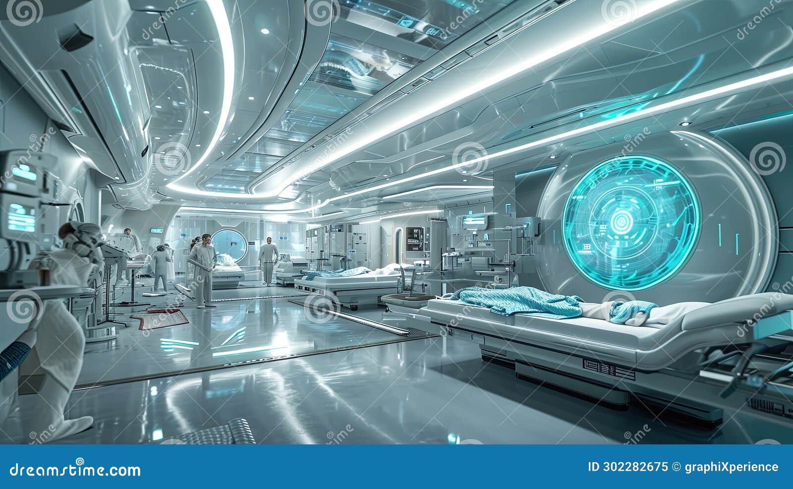 Futuristic Medical Bay stock illustration. Illustration of advanced ...