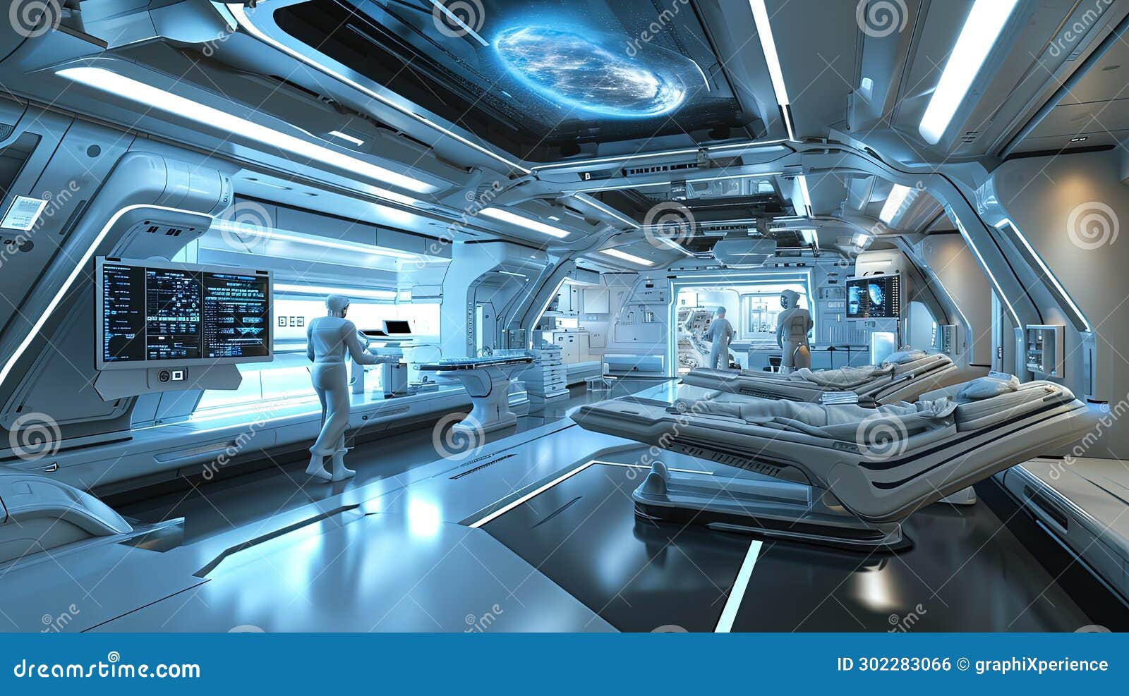 Futuristic Medical Bay stock illustration. Illustration of ...