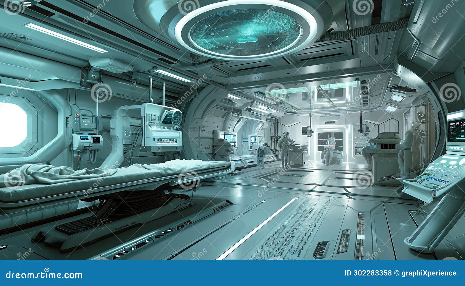 Futuristic Medical Bay stock illustration. Illustration of starship ...