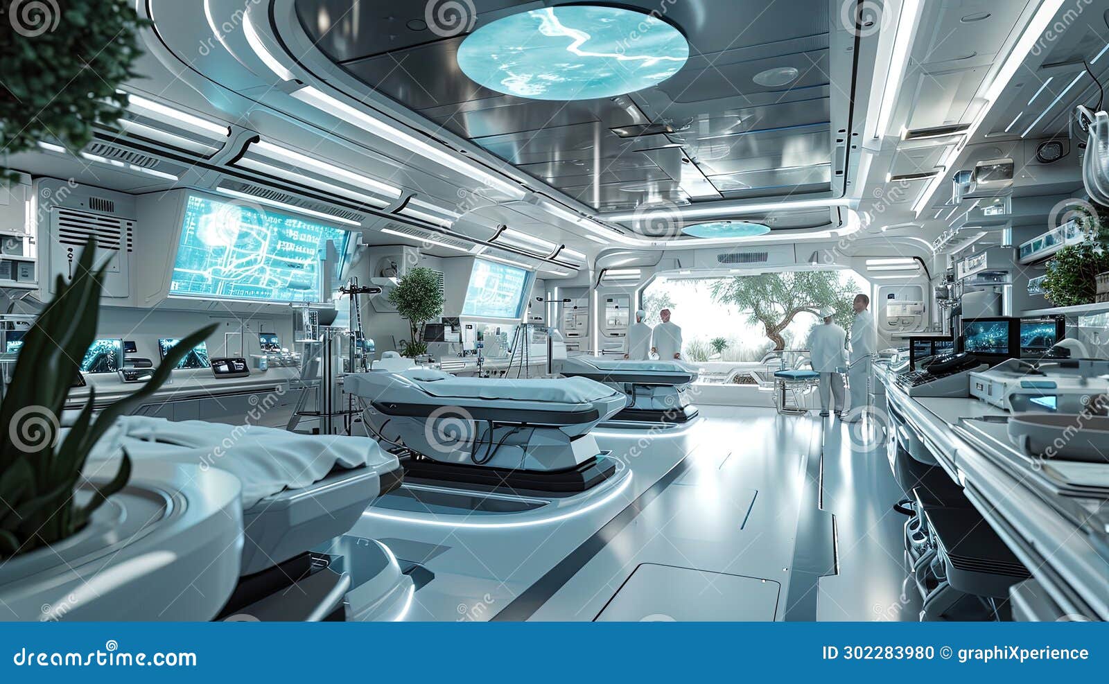 Futuristic Medical Bay stock illustration. Illustration of metal ...