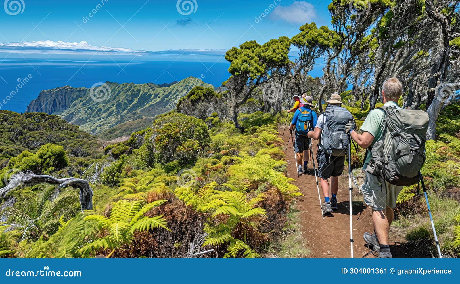 Scenic Hiking Trail To Breathtaking Overlook Stock Illustration ...