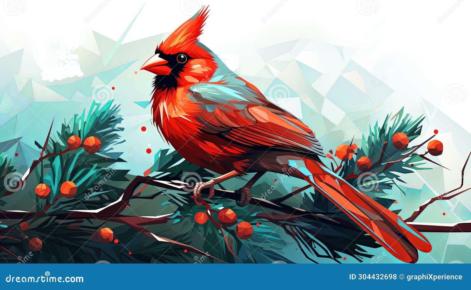 Captivating Majestic Northern Cardinal Vector Art Stock Illustration ...
