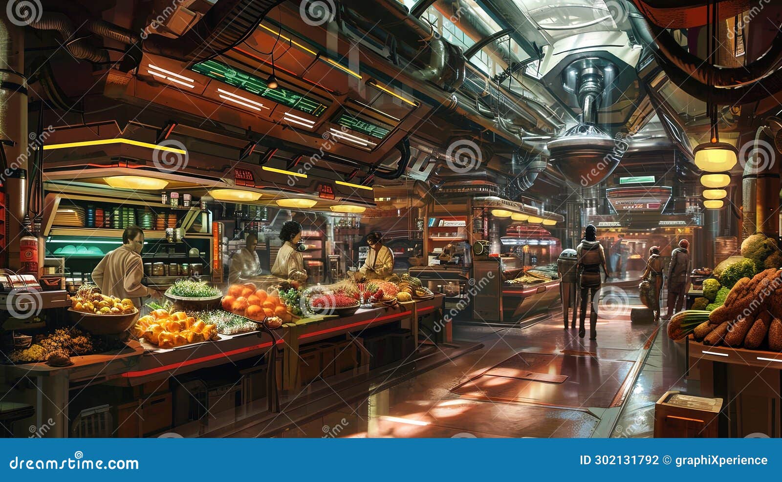 Cosmic Food Extravaganza stock illustration. Illustration of galactic ...