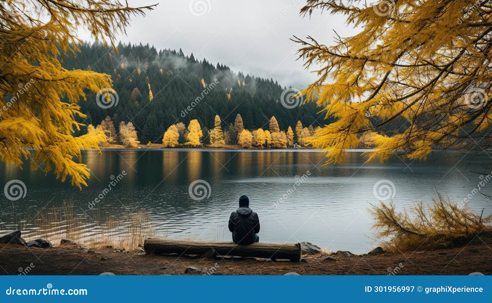 Calm Wilderness Meditation Scene Stock Illustration - Illustration of ...