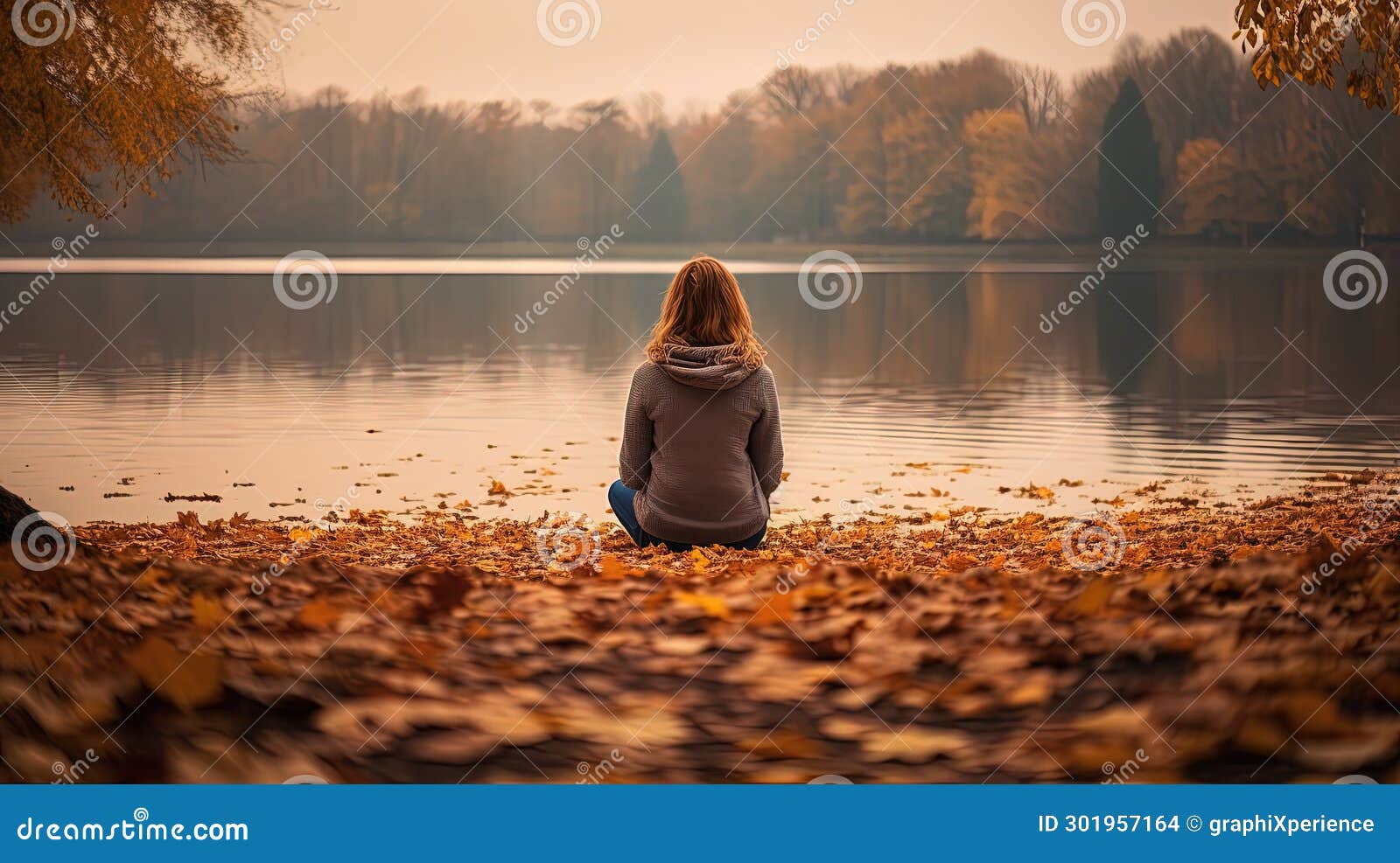 Calm Wilderness Meditation Scene Stock Illustration - Illustration of ...