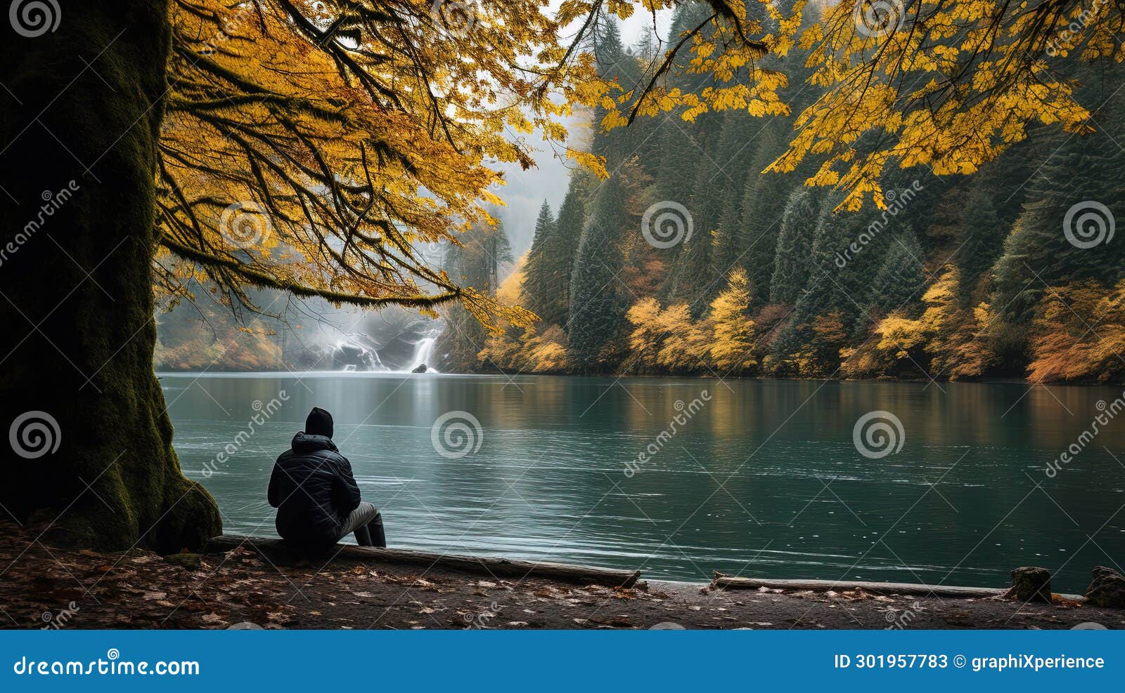 Calm Wilderness Meditation Scene Stock Illustration - Illustration of ...